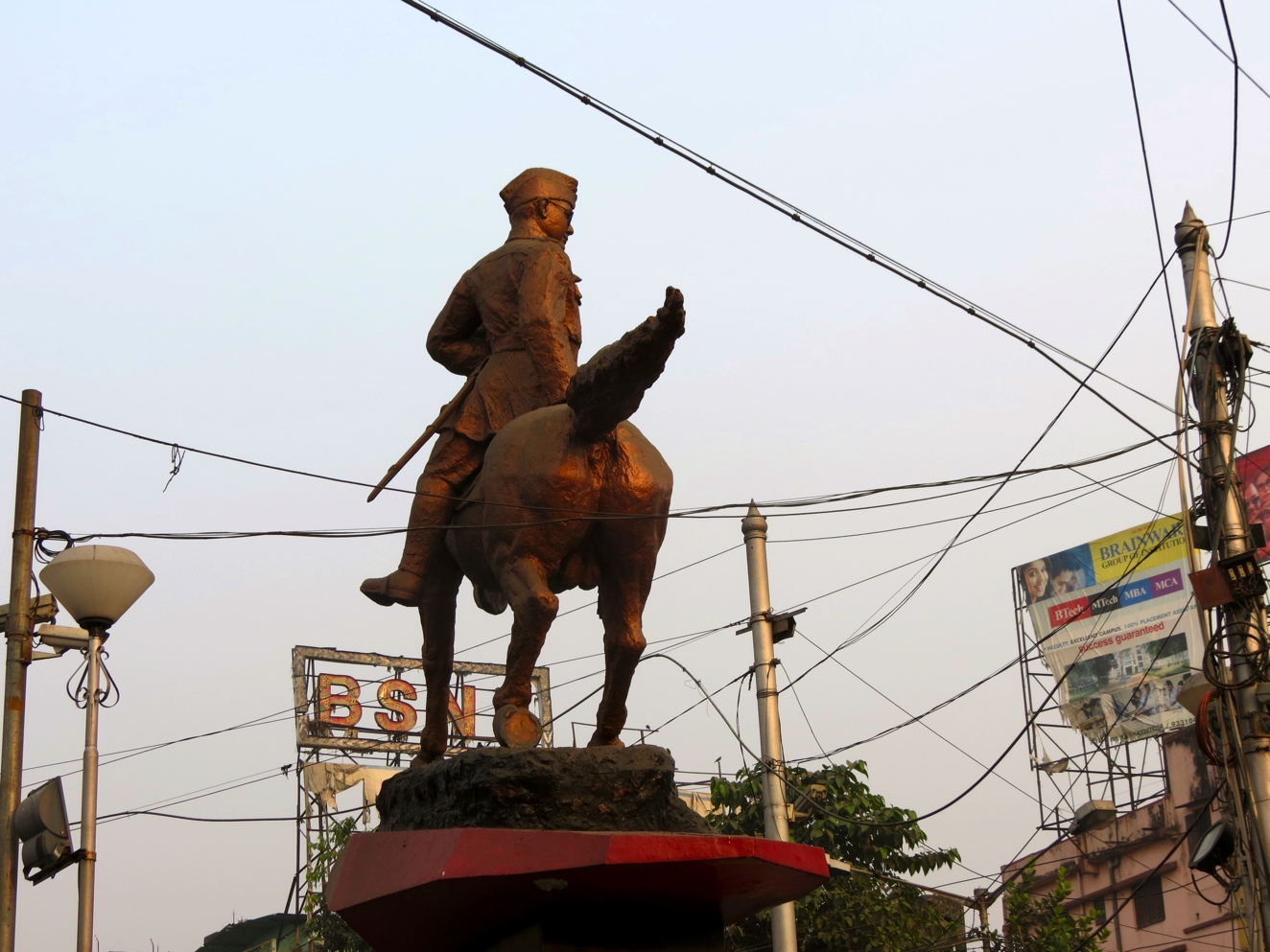 Equestrian statue of Chandra Bose in Kolkata, West Bengal India