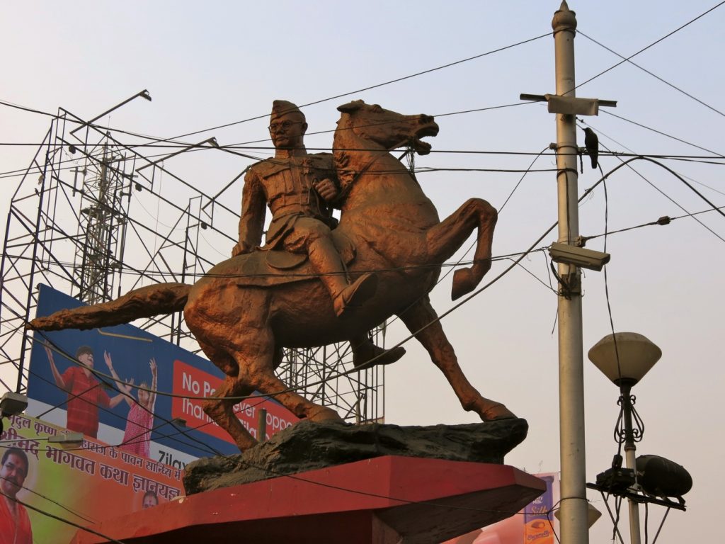 Equestrian statue of Chandra Bose in Kolkata, West Bengal India