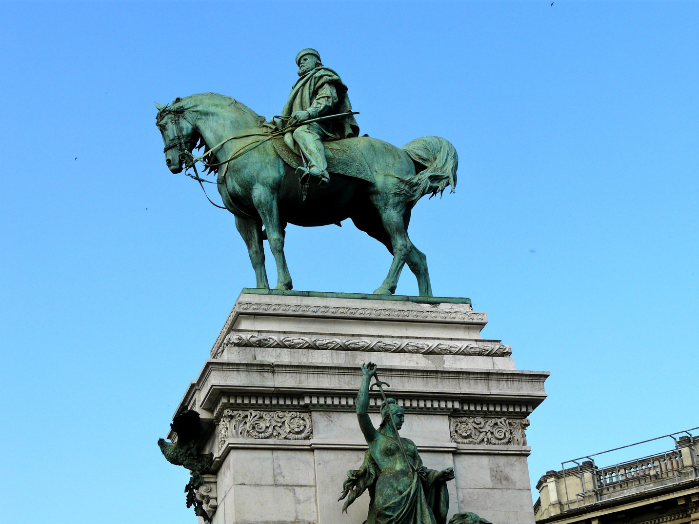 Equestrian statue of Giuseppe Garibaldi in Milan Italy