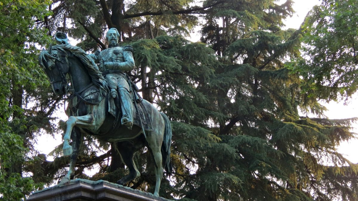 Equestrian statue of Napoleon III in Milan Italy