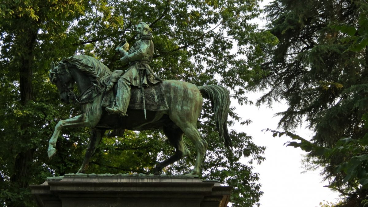 Equestrian statue of Napoleon III in Milan Italy