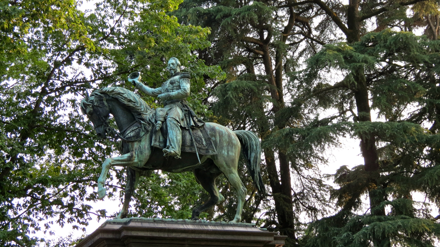 Equestrian statue of Napoleon III in Milan Italy