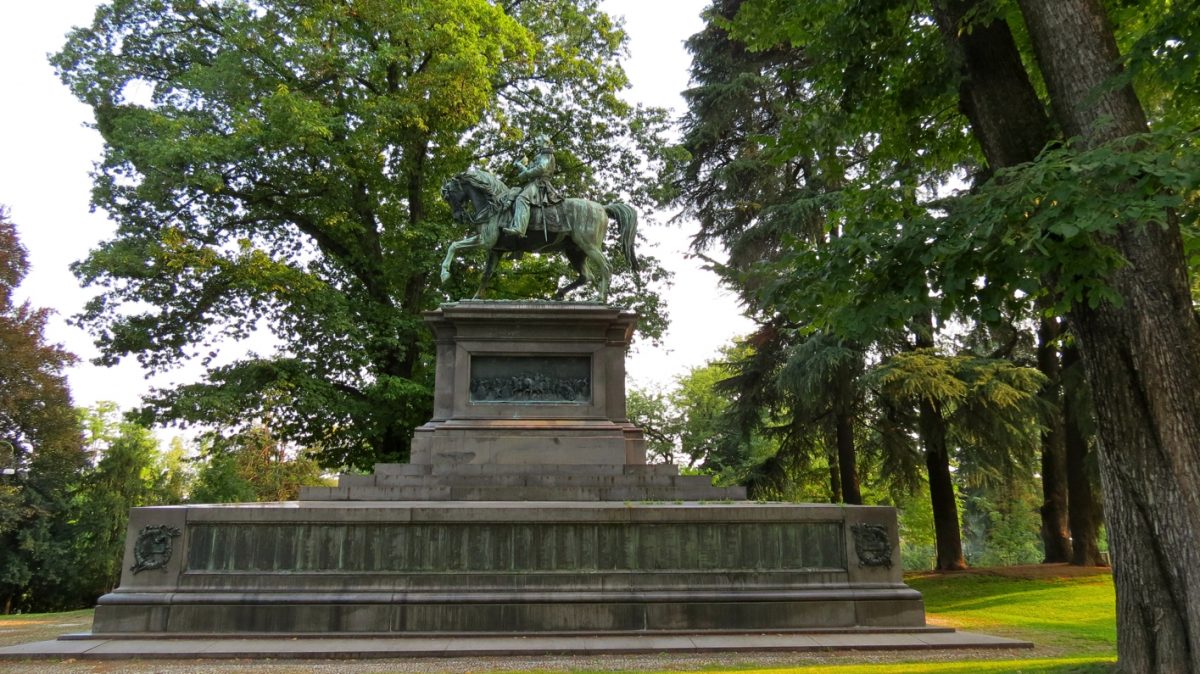 Equestrian statue of Napoleon III in Milan Italy