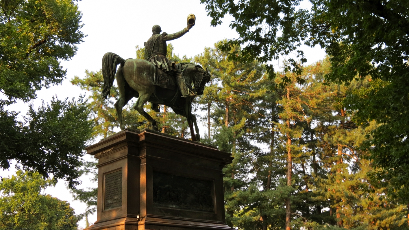 Equestrian statue of Napoleon III in Milan Italy