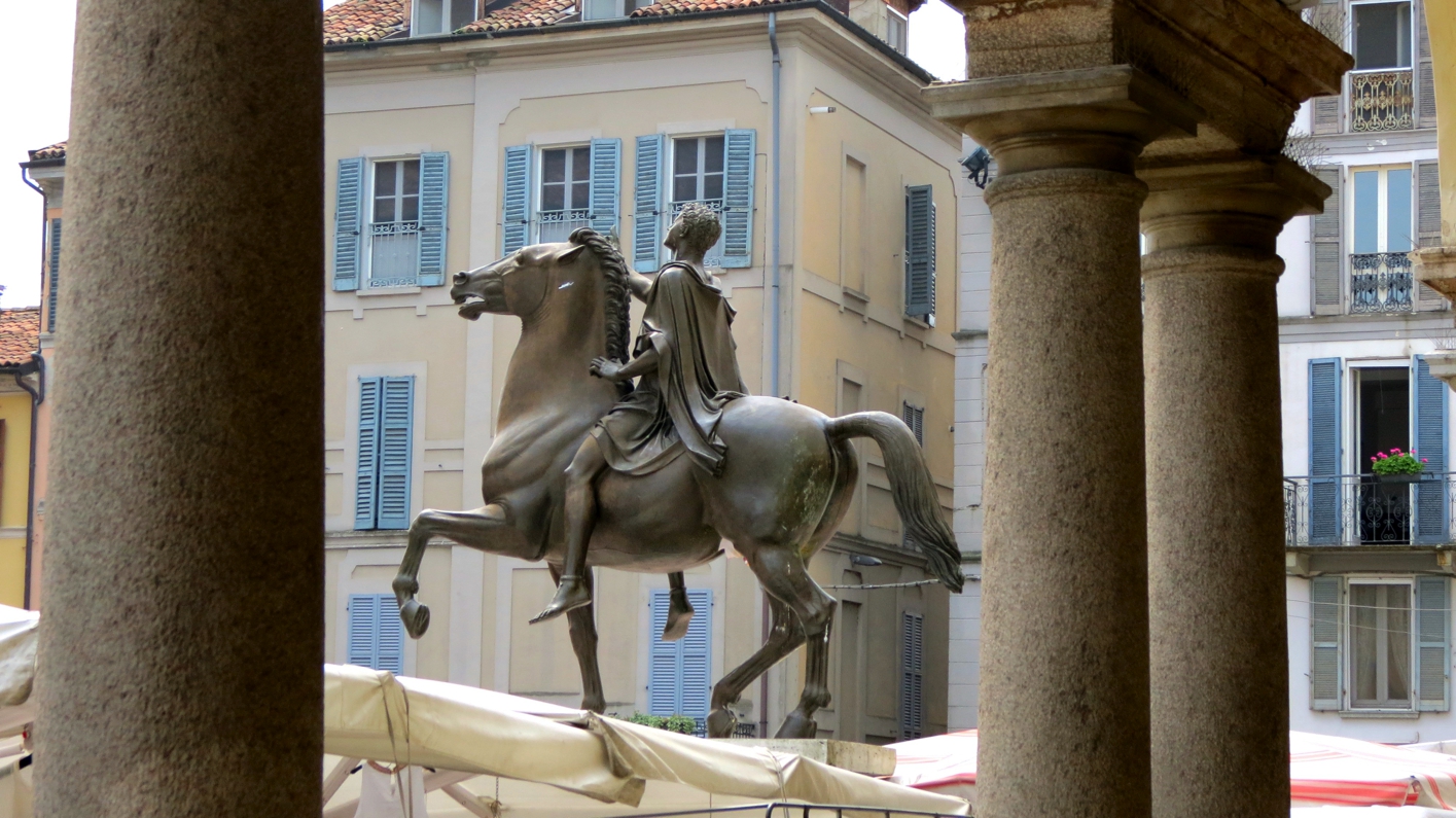 Equestrian statue of Regisole in Pavia Italy