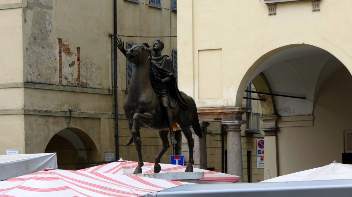 Equestrian statue of Regisole in Pavia Italy