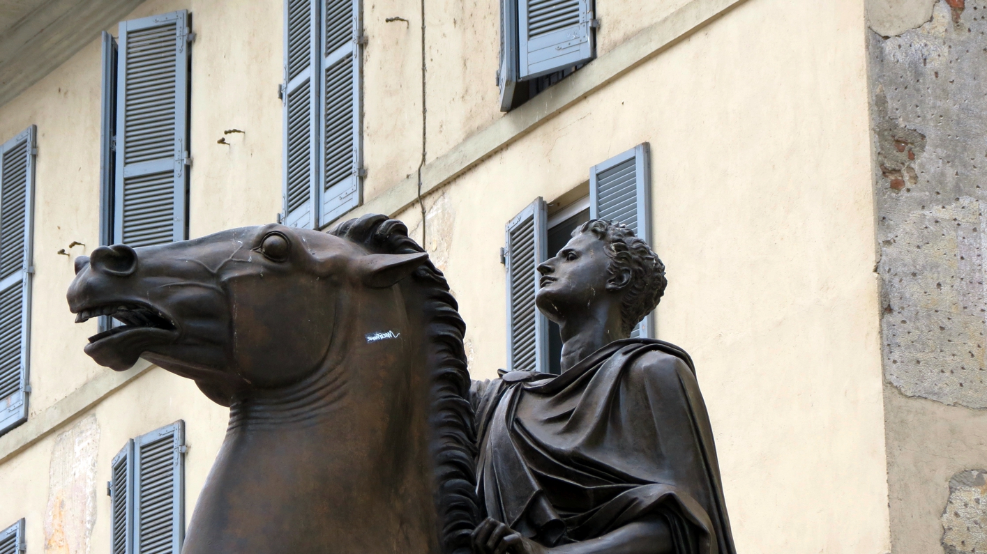 Equestrian statue of Regisole in Pavia Italy