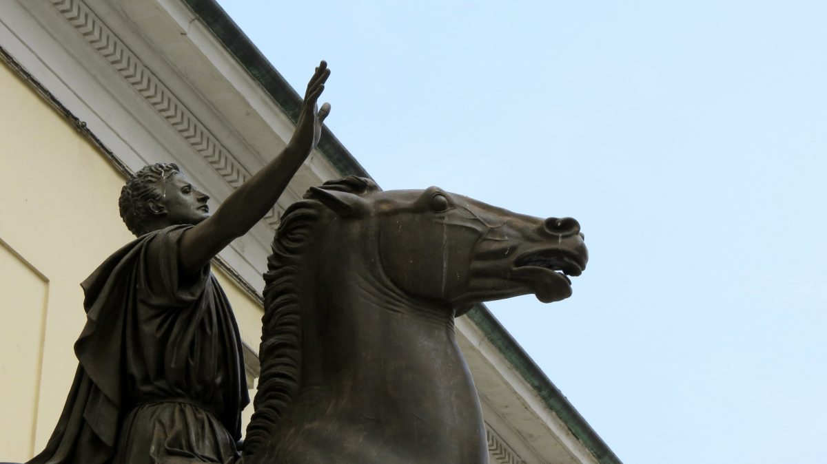 Equestrian statue of Regisole in Pavia Italy