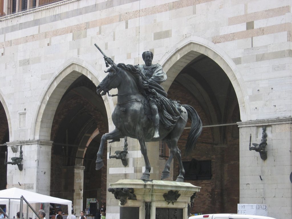 Equestrian statue of Ranuccio Farnese in Piacenza Italy