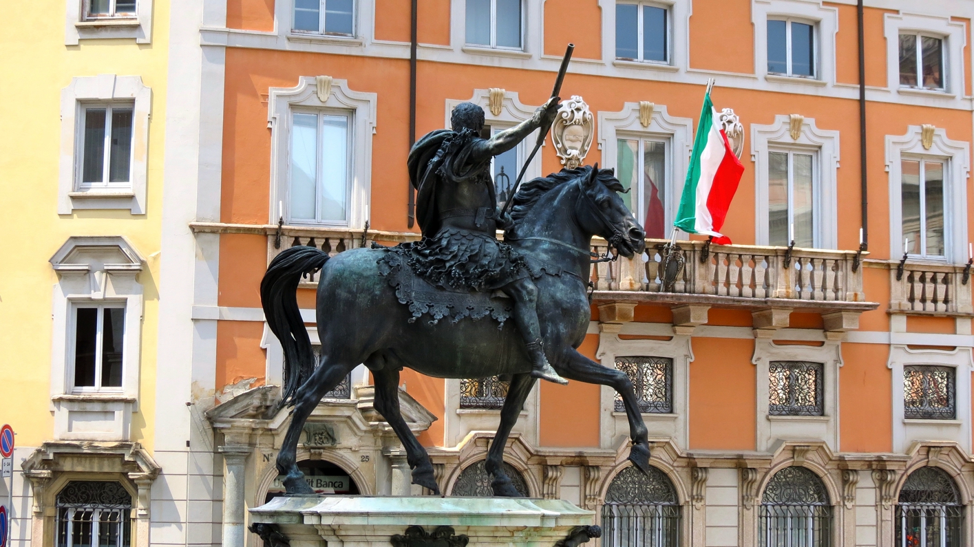 Equestrian statue of Ranuccio Farnese in Piacenza Italy