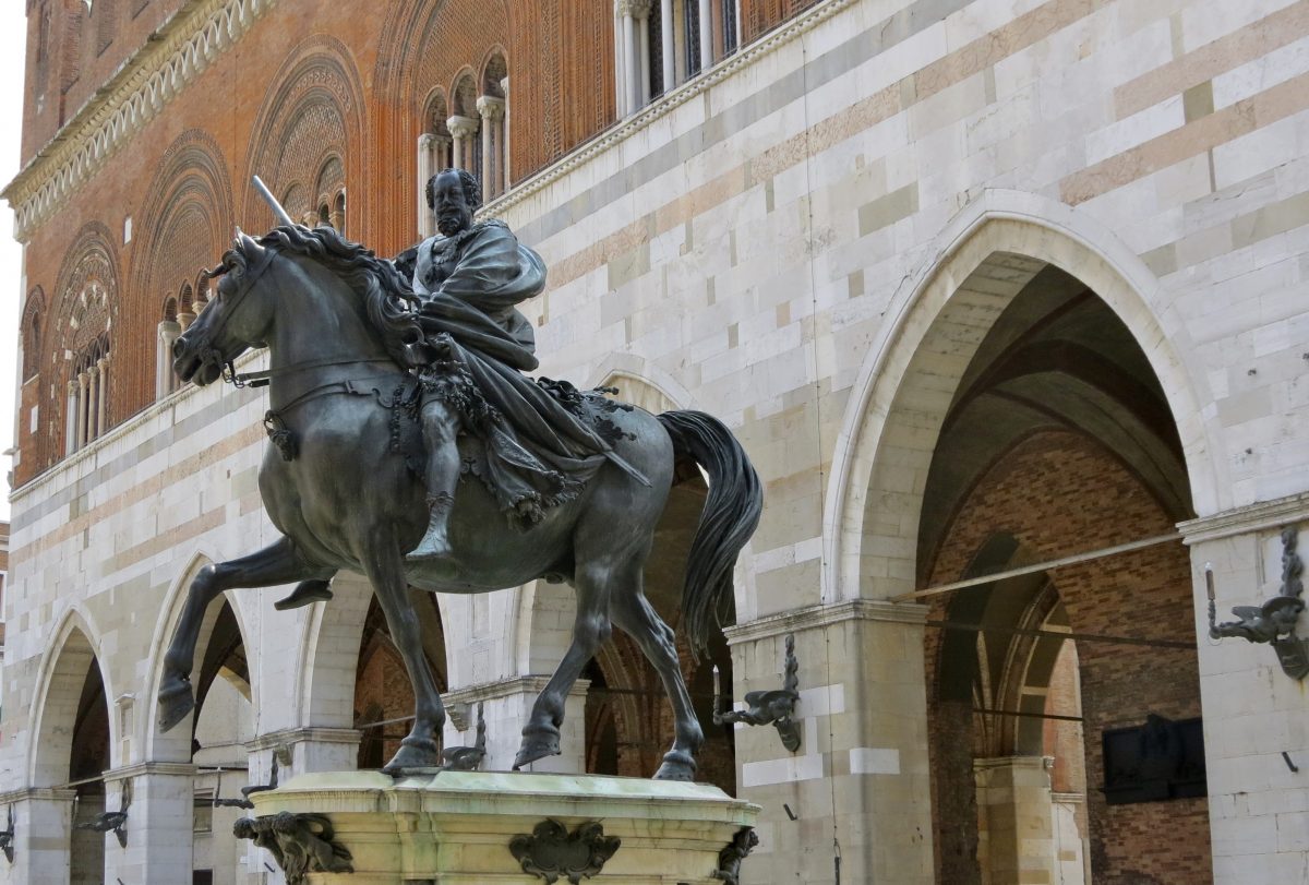 Equestrian statue of Ranuccio Farnese in Piacenza Italy