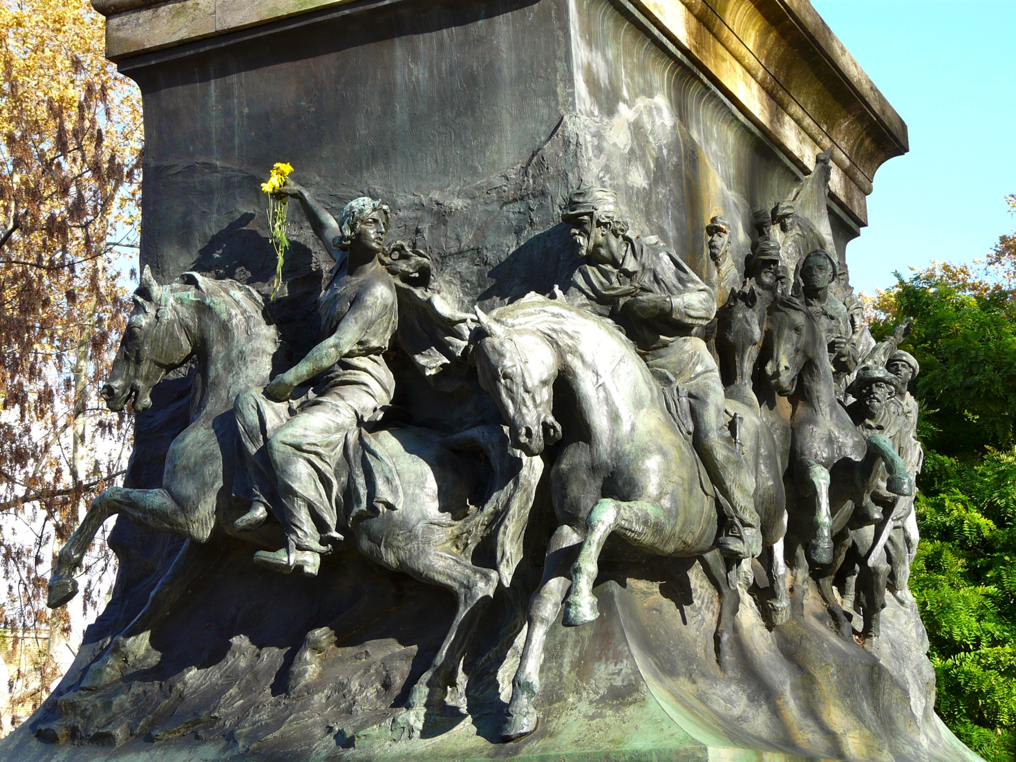 Equestrian statue of Anita Garibaldi in Rome Italy