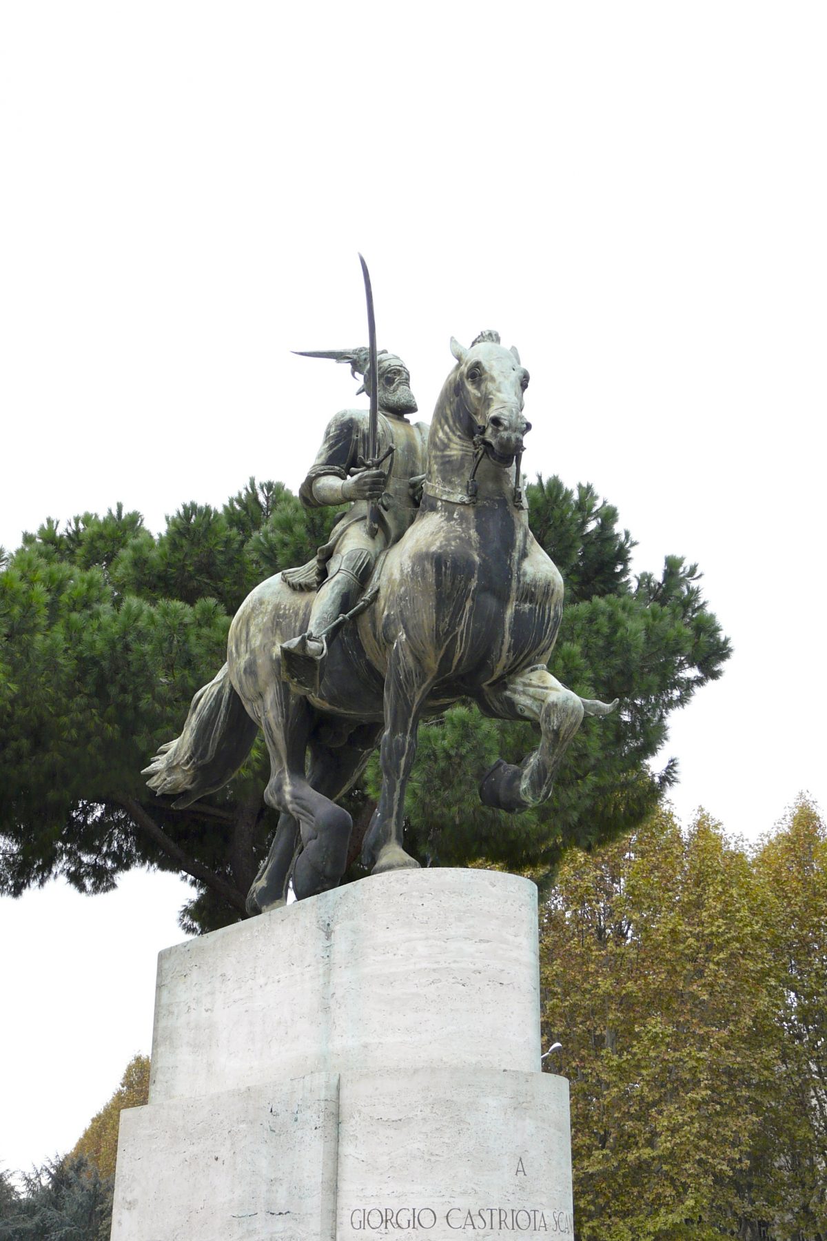 Equestrian statue of George Kastrioti Skanderbeg in Rome Italy