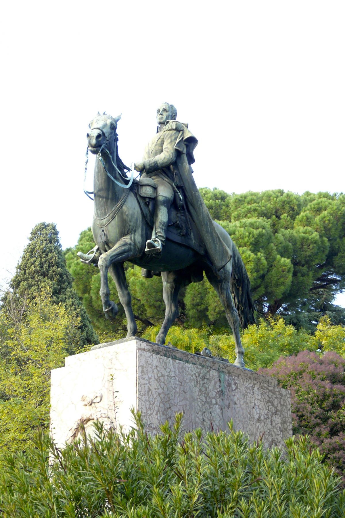 Equestrian statue of Simon Bolivar in Rome Italy