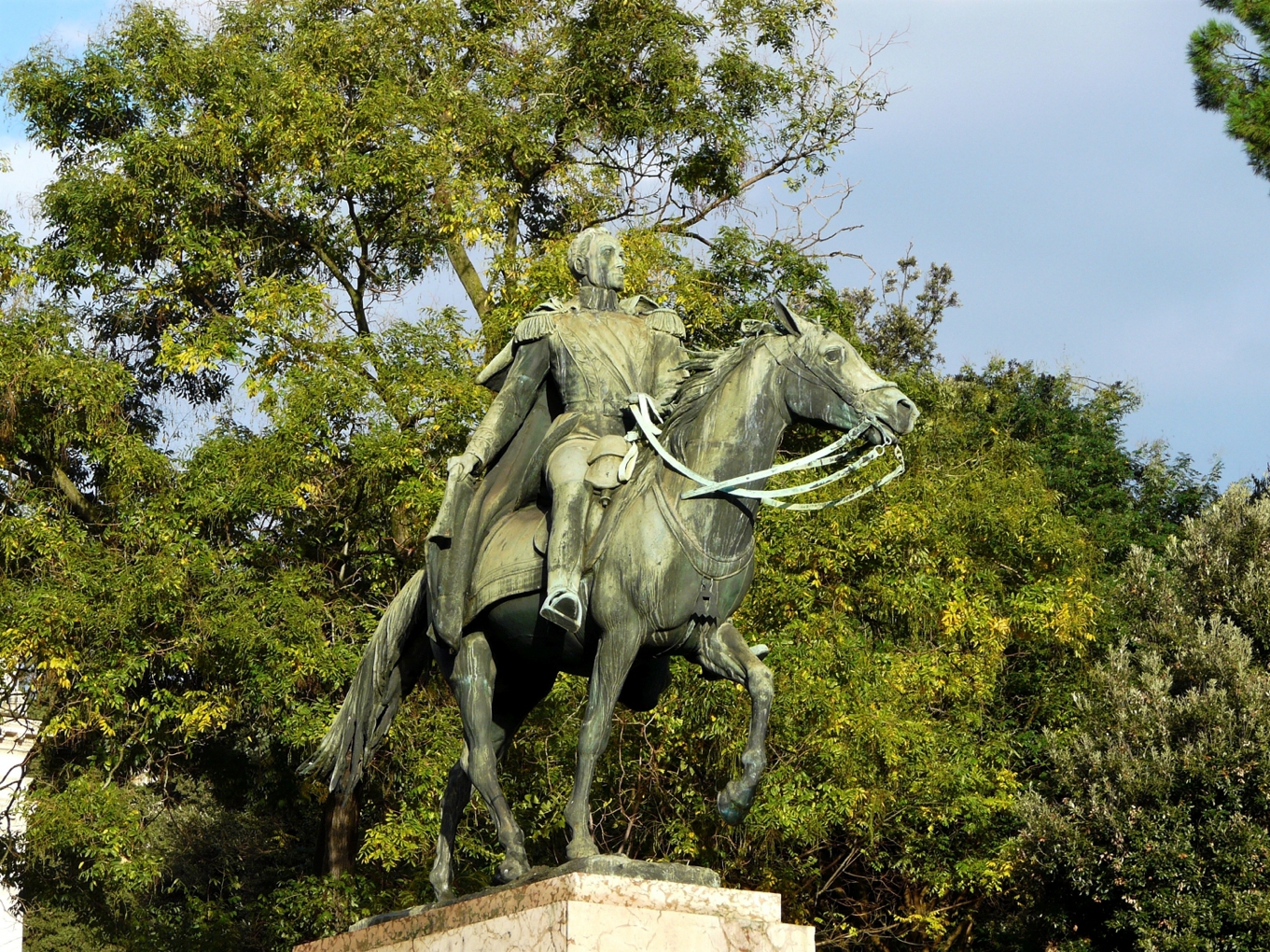 Equestrian statue of Simon Bolivar in Rome Italy