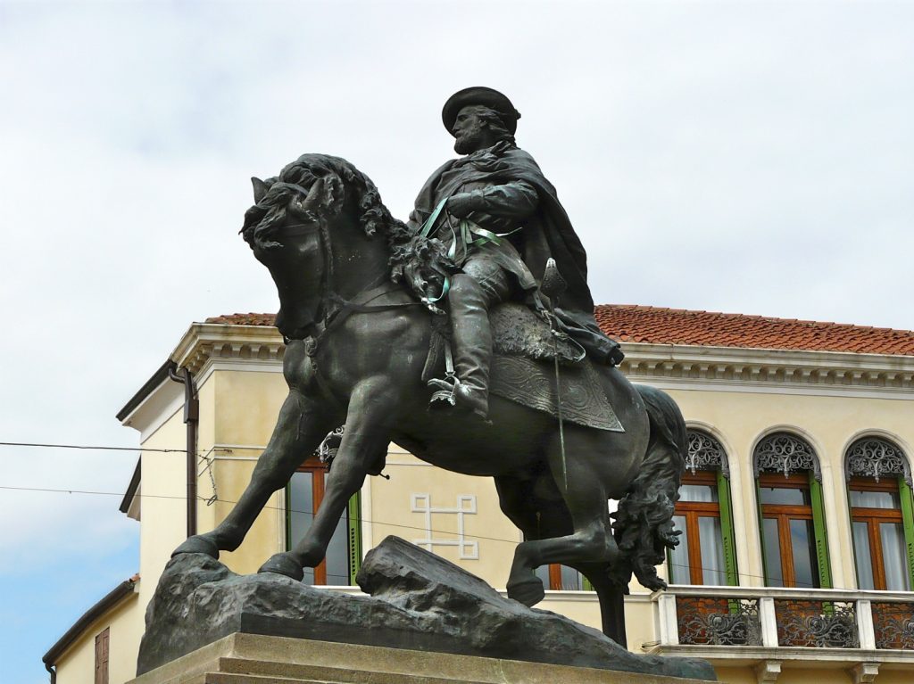 Equestrian statue of Giuseppe Garibaldi in Rovigo Italy