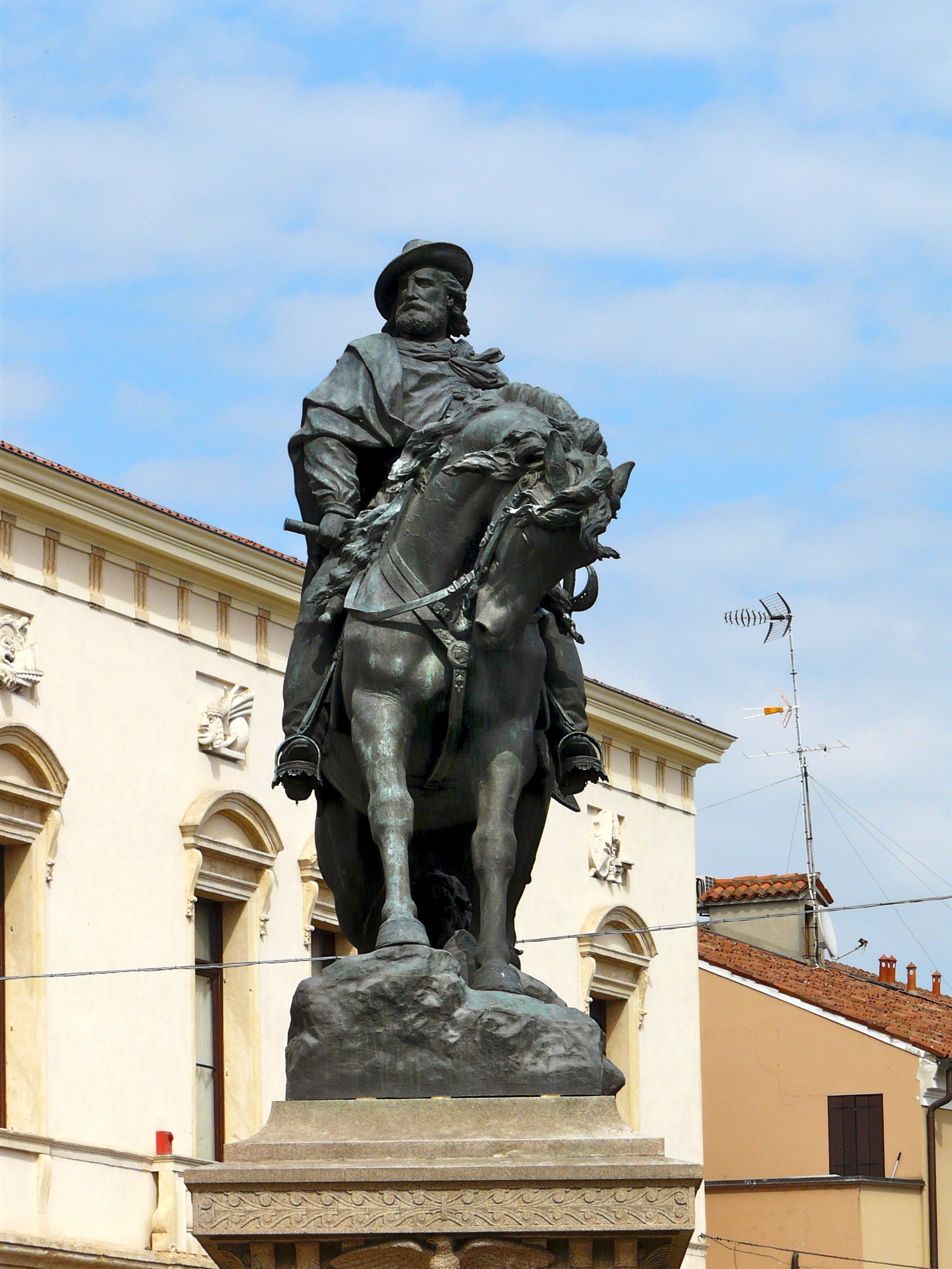 Equestrian statue of Giuseppe Garibaldi in Rovigo Italy
