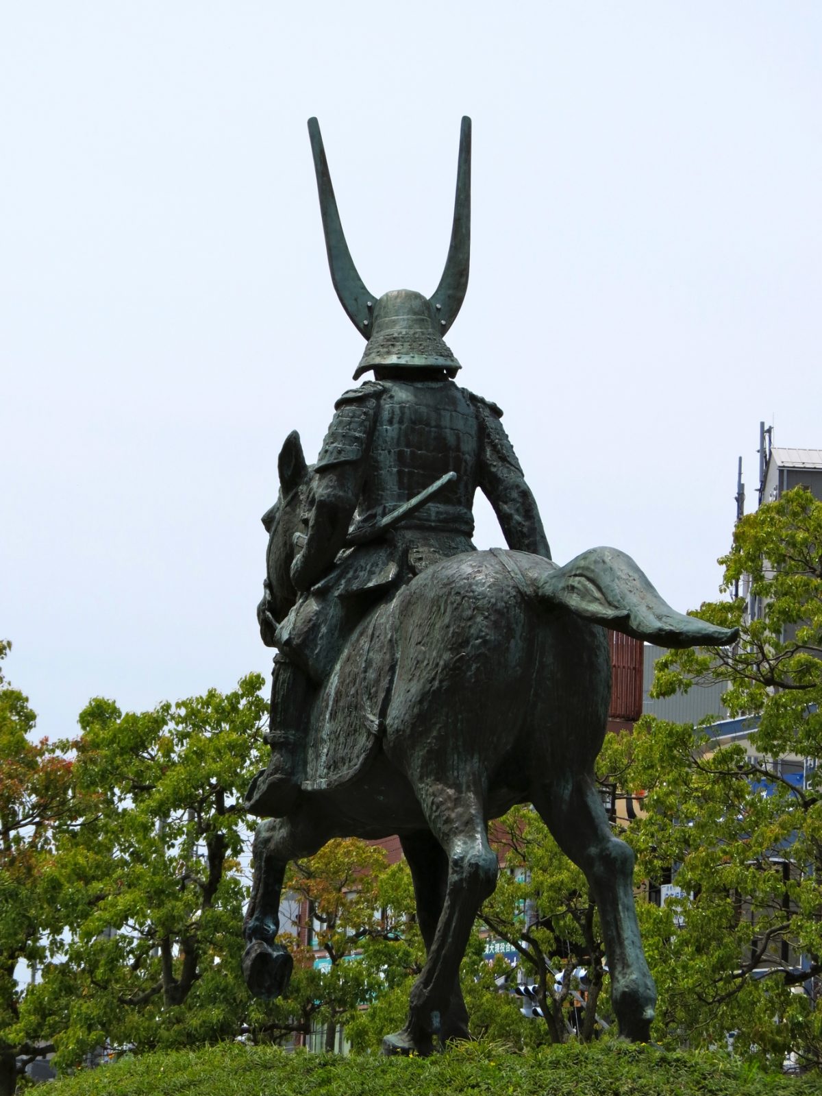 Equestrian statue of Ii Naomasa in Hikone Japan