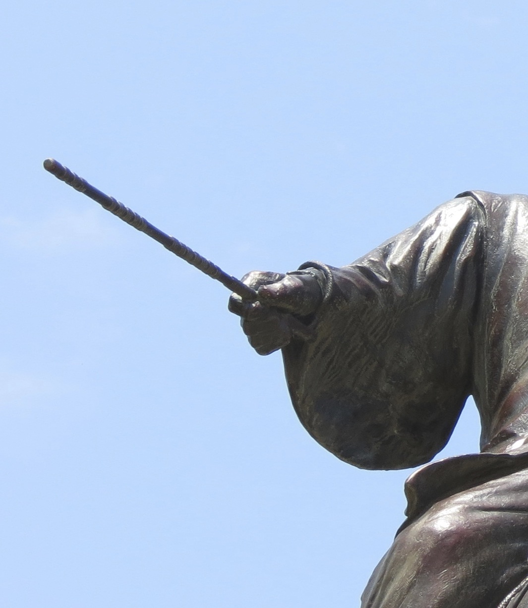 Equestrian statue of Todo Takatora in Imabari Japan
