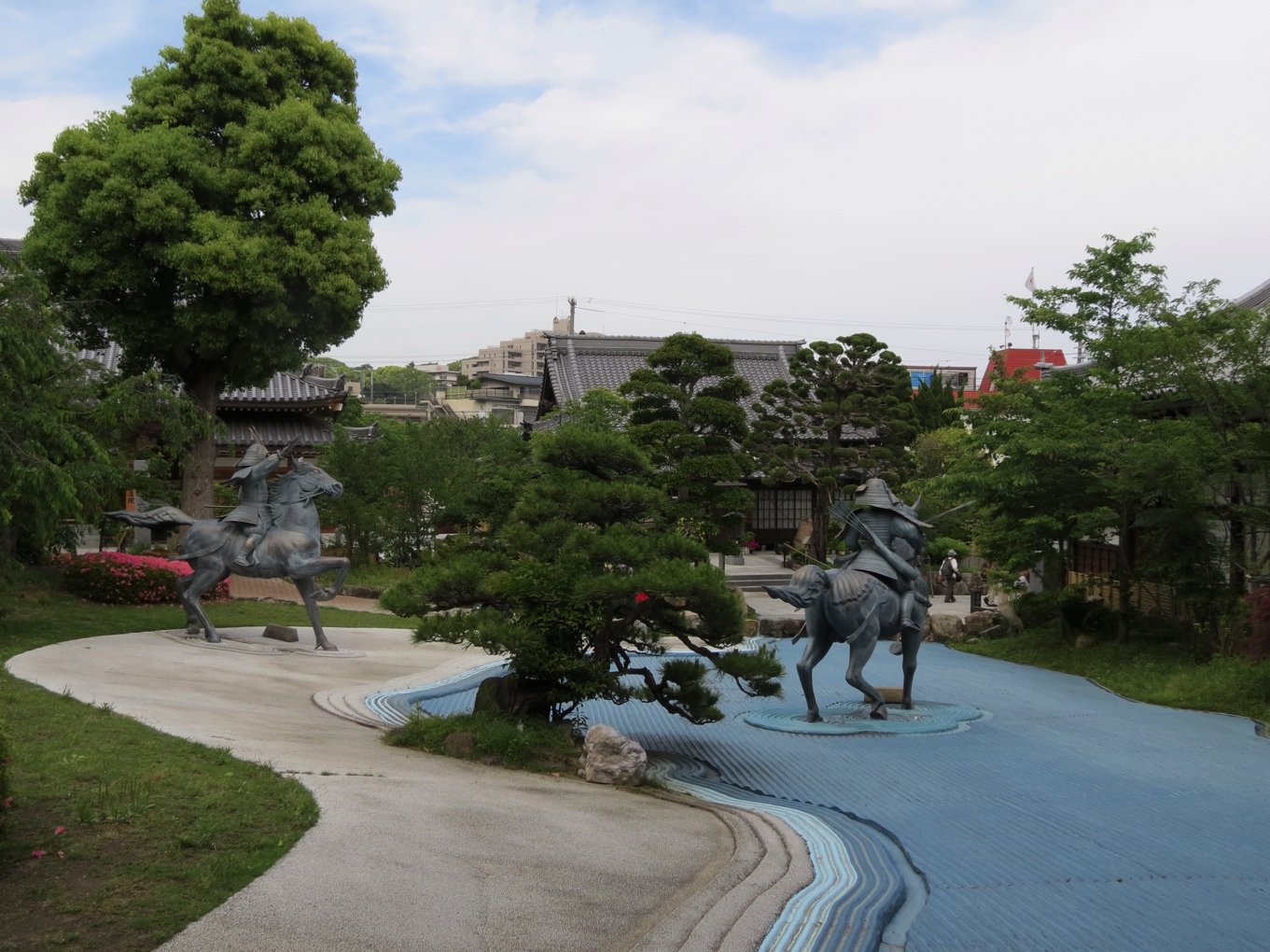 Equestrian statue of Taira no Atsumori in Kobe Japan