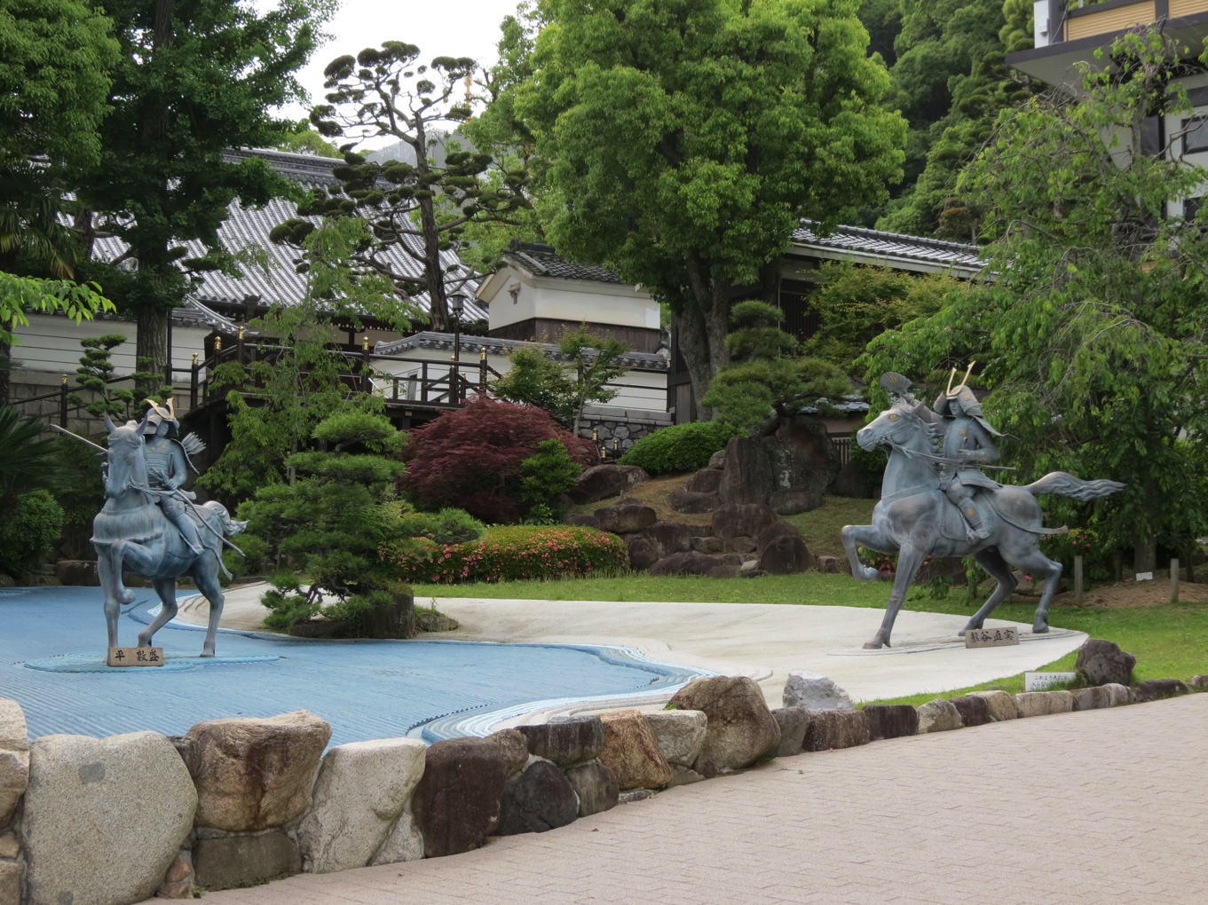 Equestrian statue of Taira no Atsumori in Kobe Japan