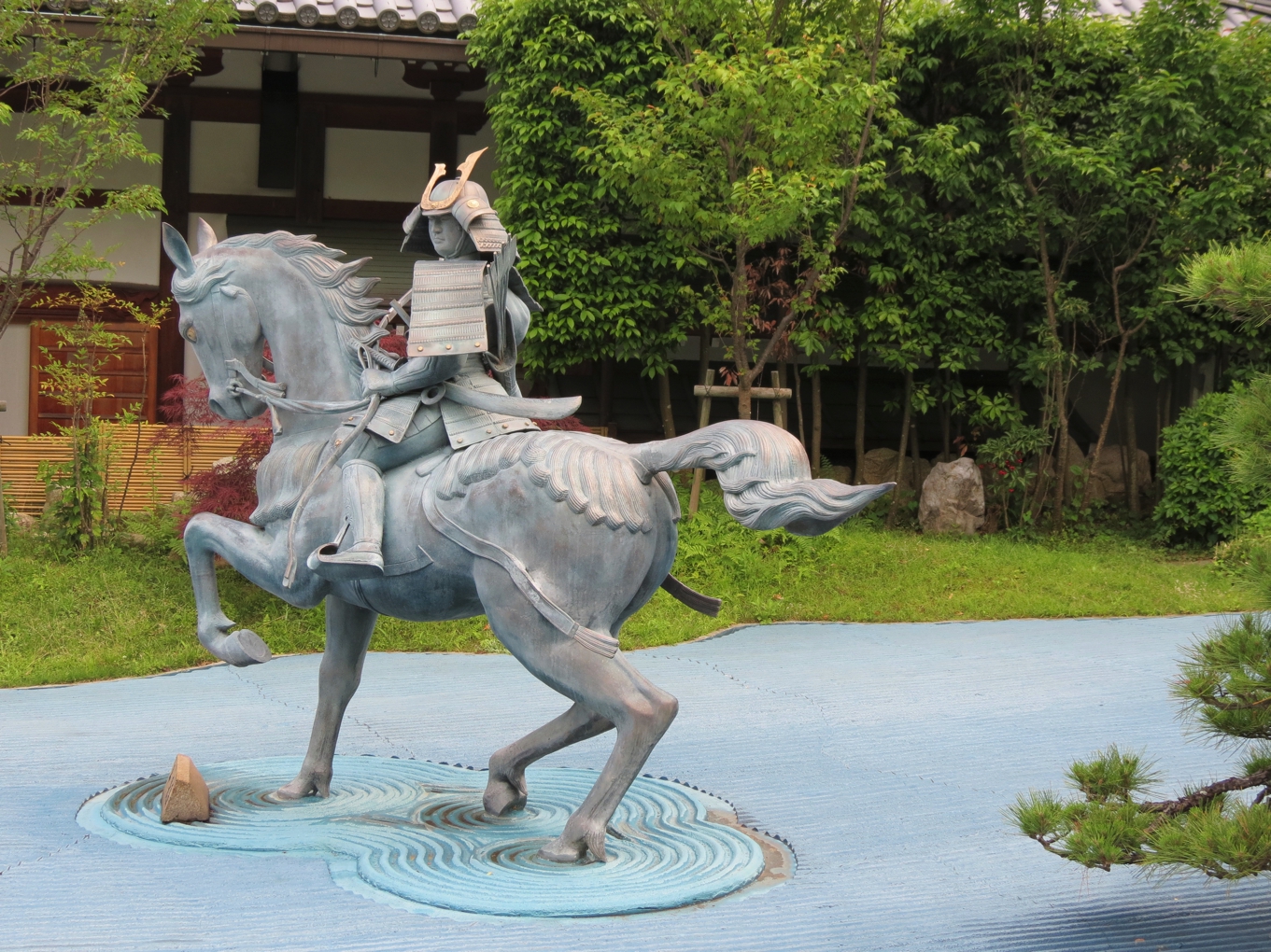 Equestrian statue of Taira no Atsumori in Kobe Japan