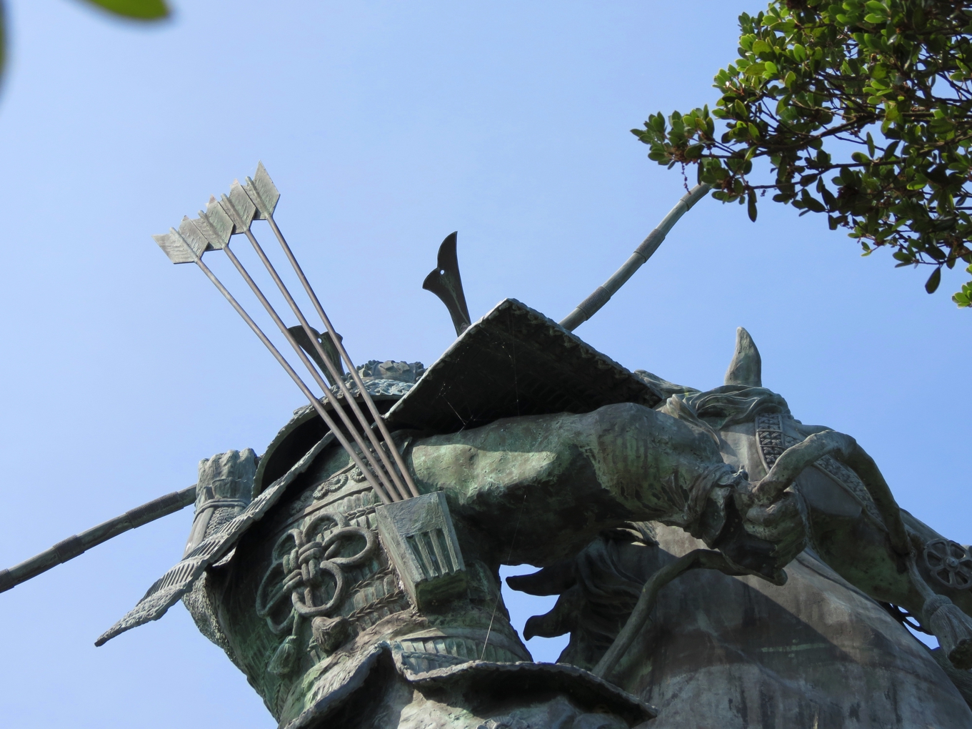 Equestrian statue of Minamoto Yoshitsune in Komatsushima Japan