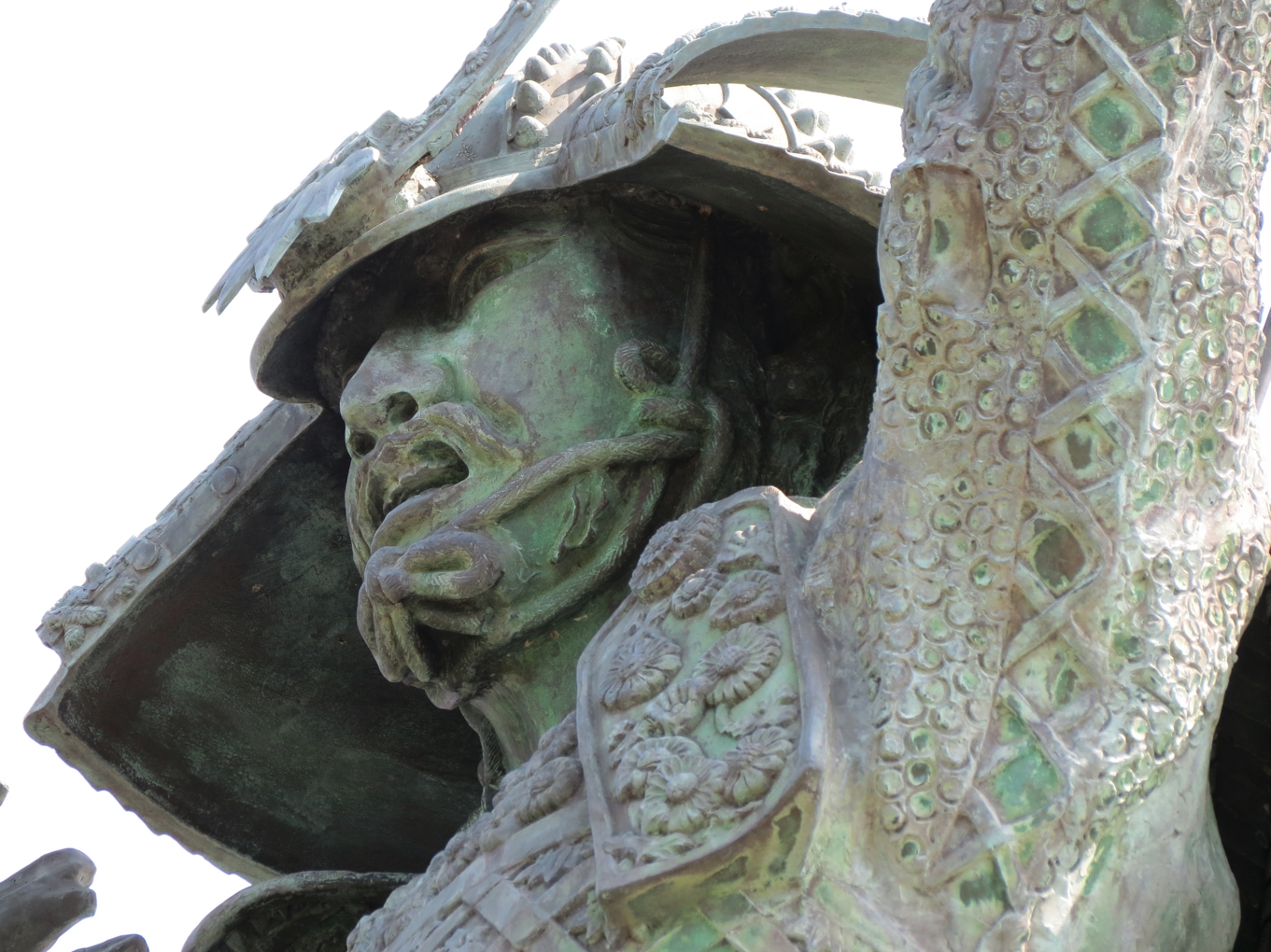 Equestrian statue of Minamoto Yoshitsune in Komatsushima Japan