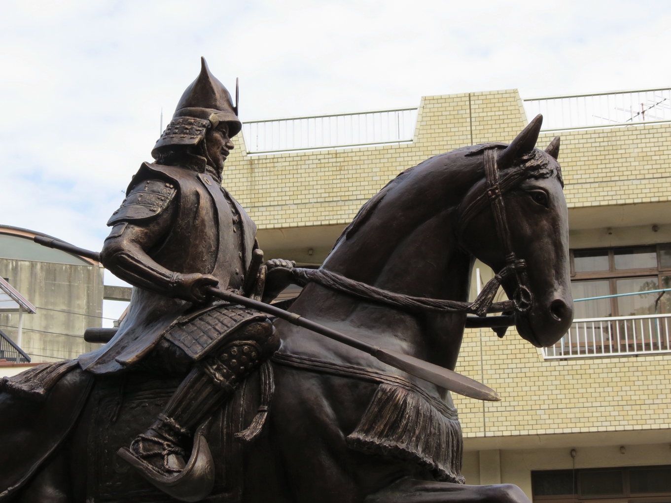 Equestrian statue of Kato Yoshiaki in Matsuyama Japan