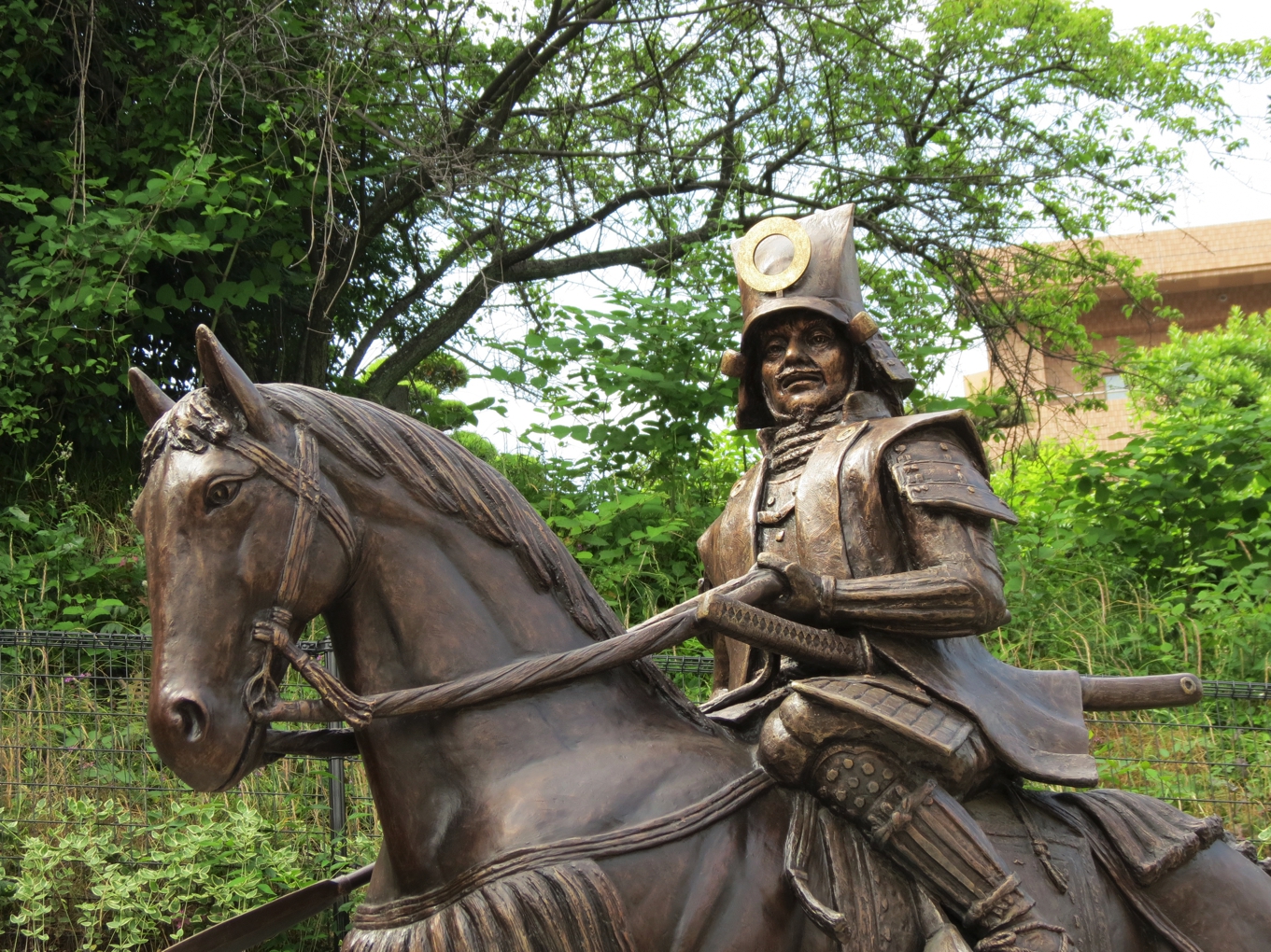 Equestrian statue of Kato Yoshiaki in Matsuyama Japan