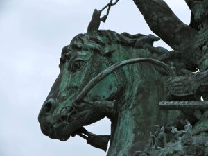 Equestrian statue of Hojó Soun in Odawara Japan