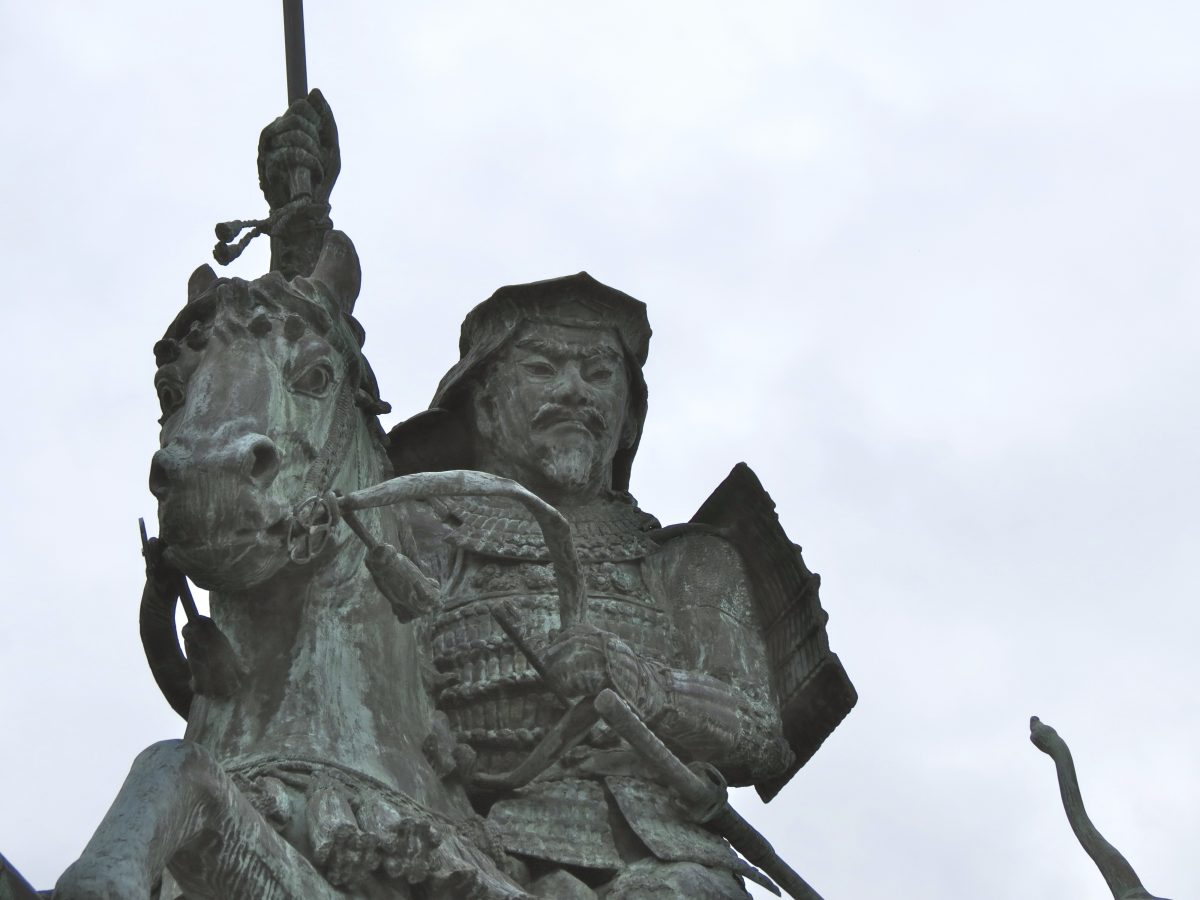 Equestrian statue of Hojó Soun in Odawara Japan