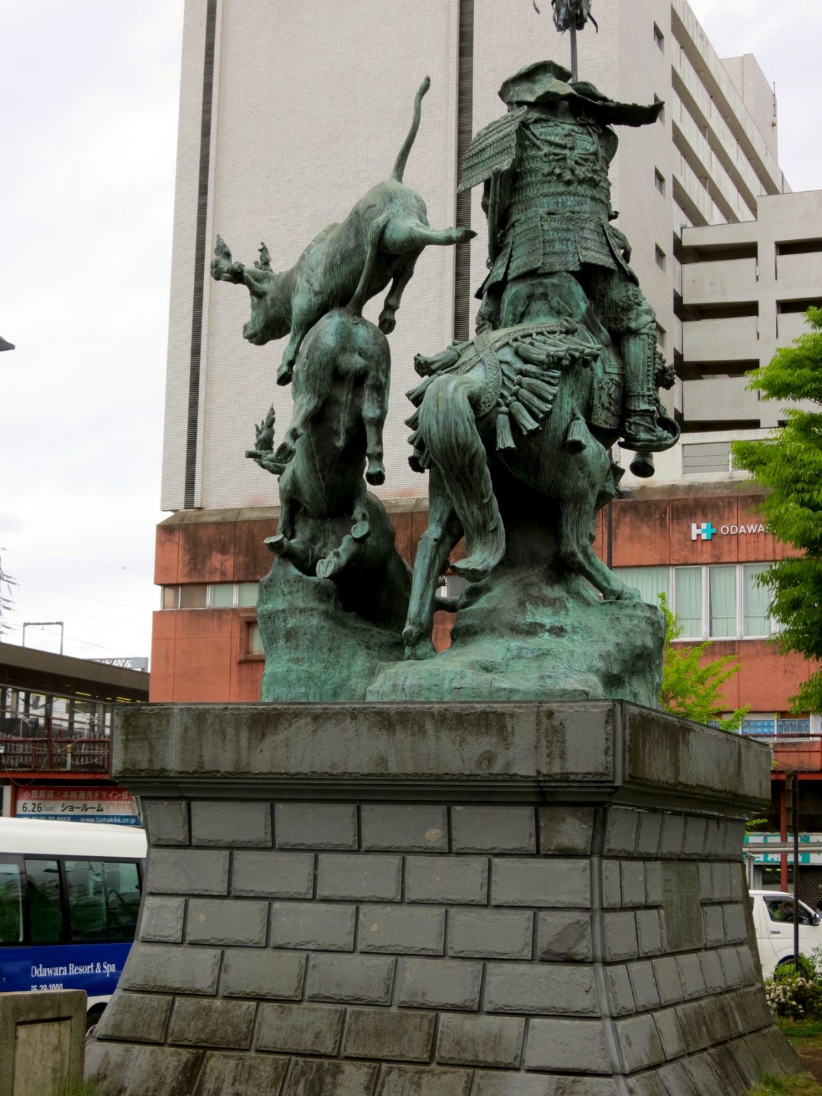 Equestrian statue of Hojó Soun in Odawara Japan
