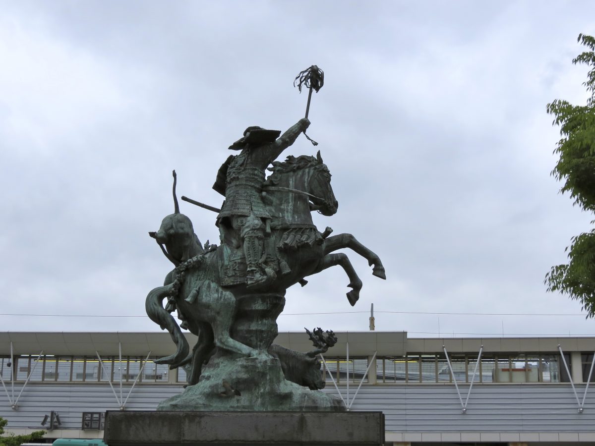 Equestrian statue of Hojó Soun in Odawara Japan