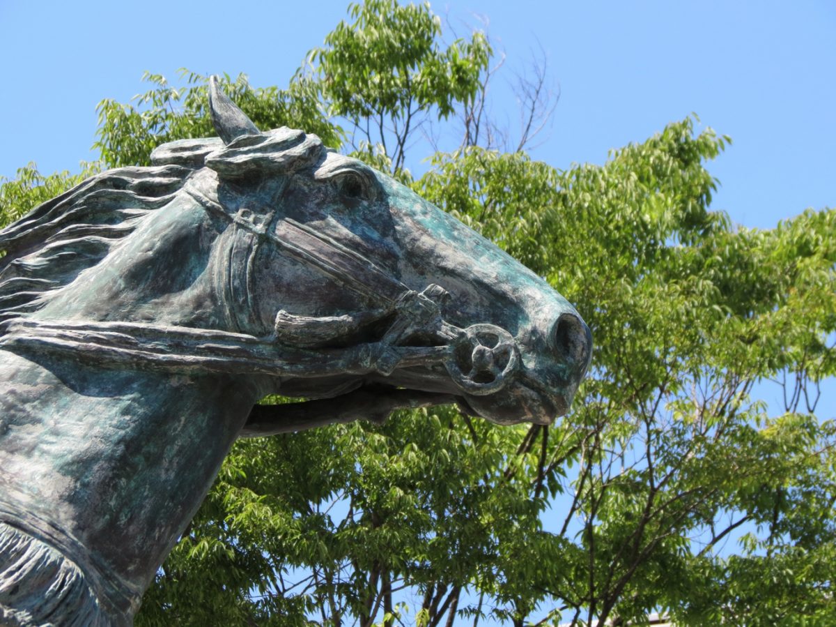 Equestrian statue of Tokugawa Yoshimune in Wakayama Japan