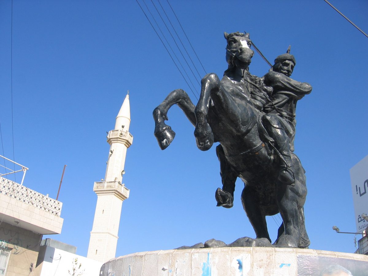 Equestrian statue of Saladin in Karak Jordan