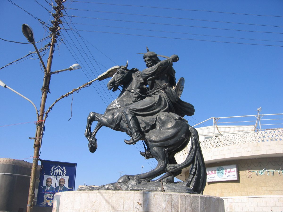Equestrian statue of Saladin in Karak Jordan