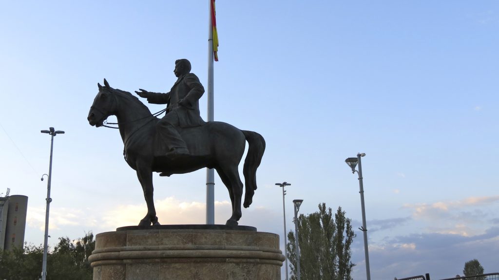 Equestrian statue of Goce Delchev in Skopje Macedonia