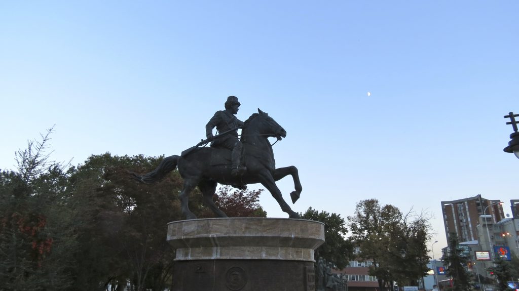 Equestrian statue of Pitu Guli in Skopje Macedonia
