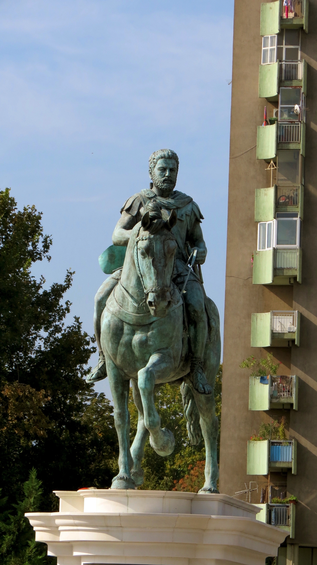 Equestrian statue of Philip II of Macedonia in Skopje Macedonia