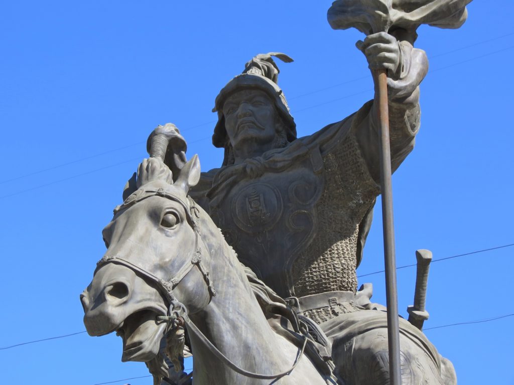 Equestrian statue of Chingünjav in Ulan Bator Mongolia