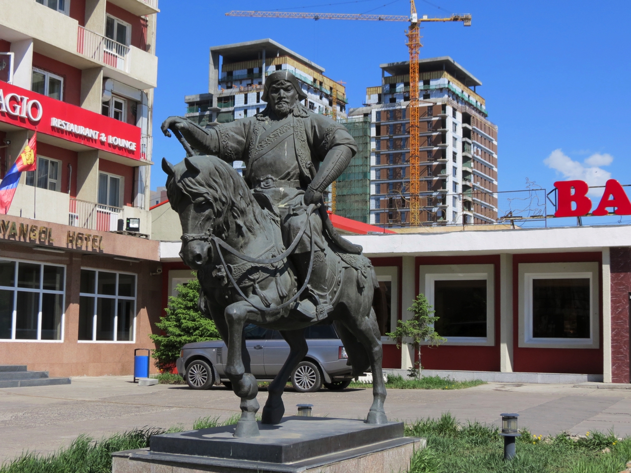 Equestrian statue of Genghis Khan in Ulan Bator Mongolia