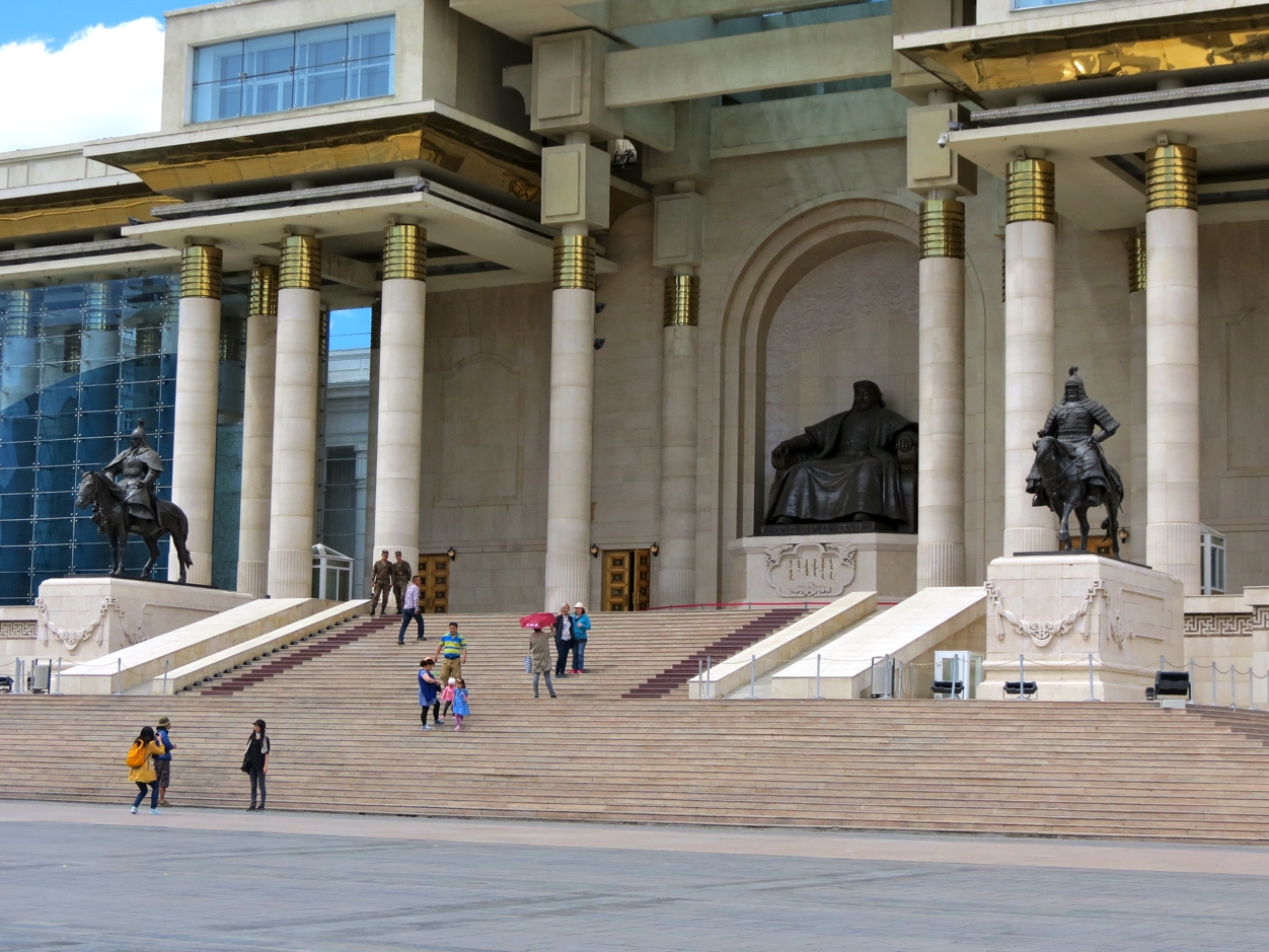 Equestrian statue of Mukhulai (Muqali) in Ulan Bator Mongolia
