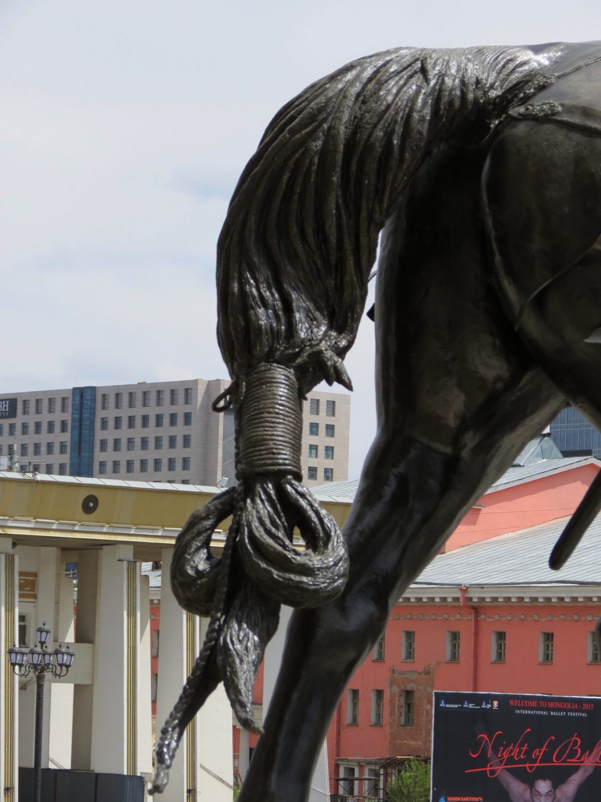 Equestrian statue of Mukhulai (Muqali) in Ulan Bator Mongolia