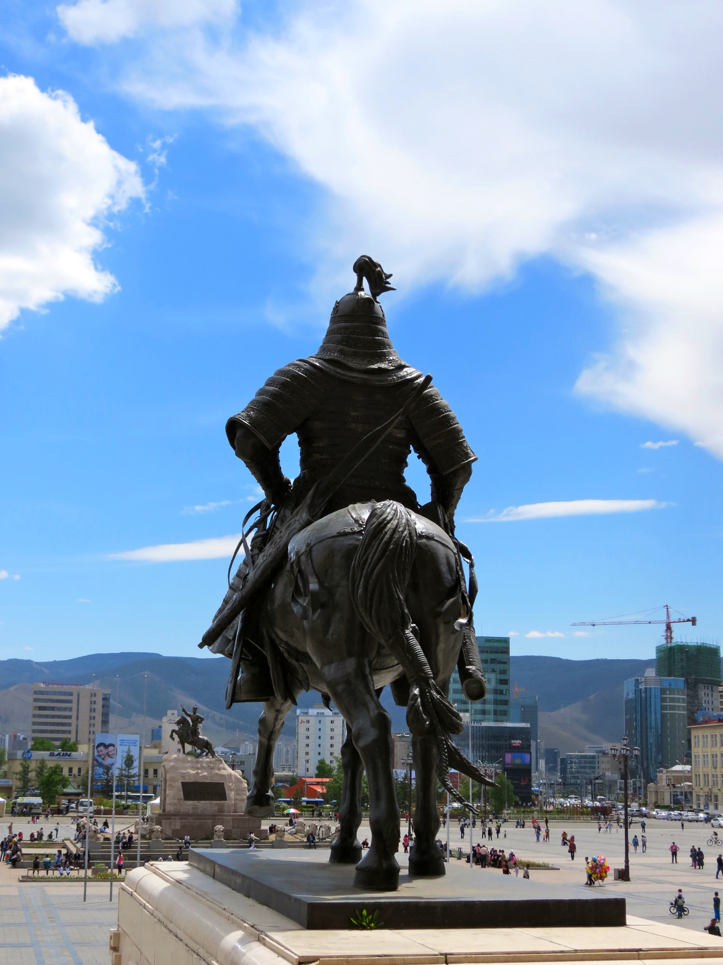 Equestrian statue of Mukhulai (Muqali) in Ulan Bator Mongolia
