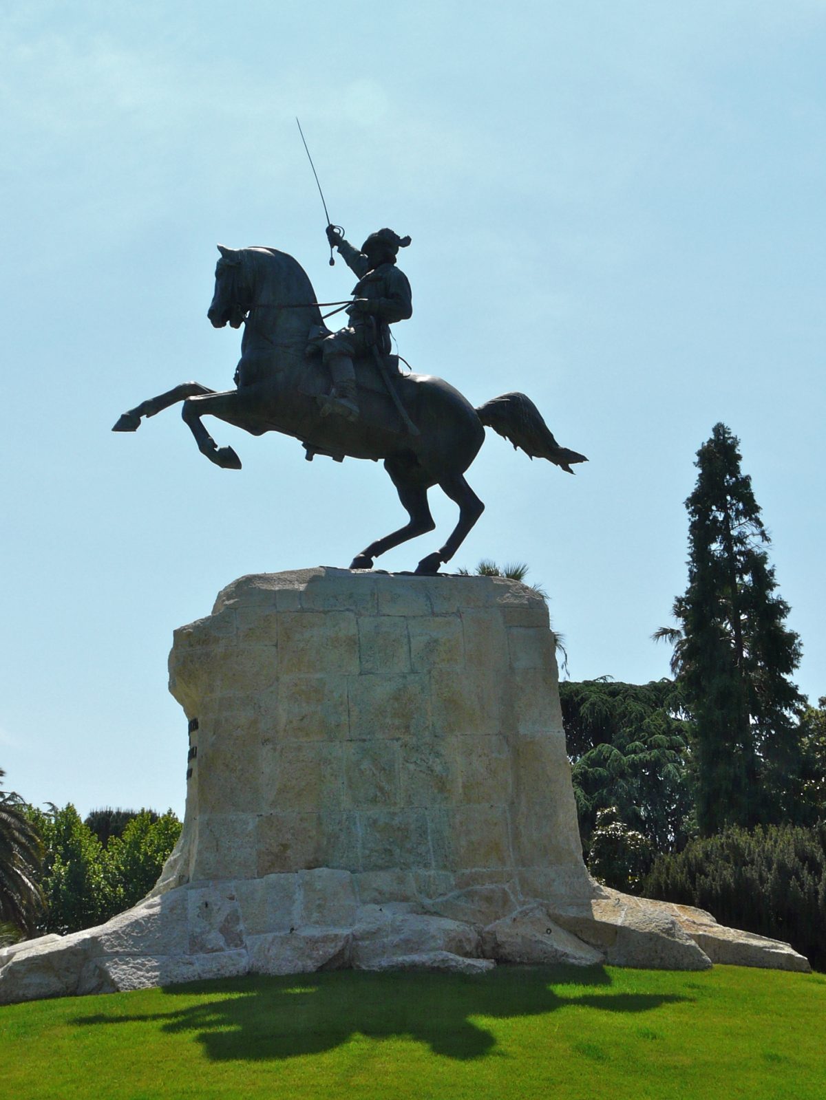 Equestrian statue of Giuseppe Garibaldi in La Spezia Italy