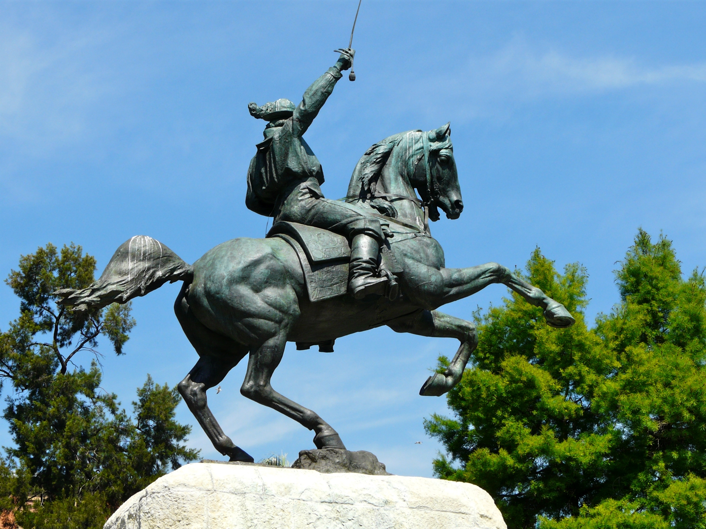Equestrian statue of Giuseppe Garibaldi in La Spezia Italy