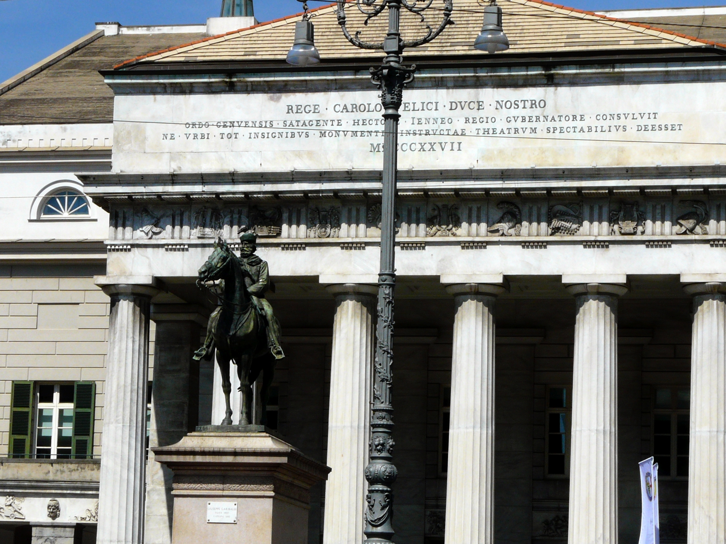 Equestrian statue of Giuseppe Garibaldi in Genoa Italy