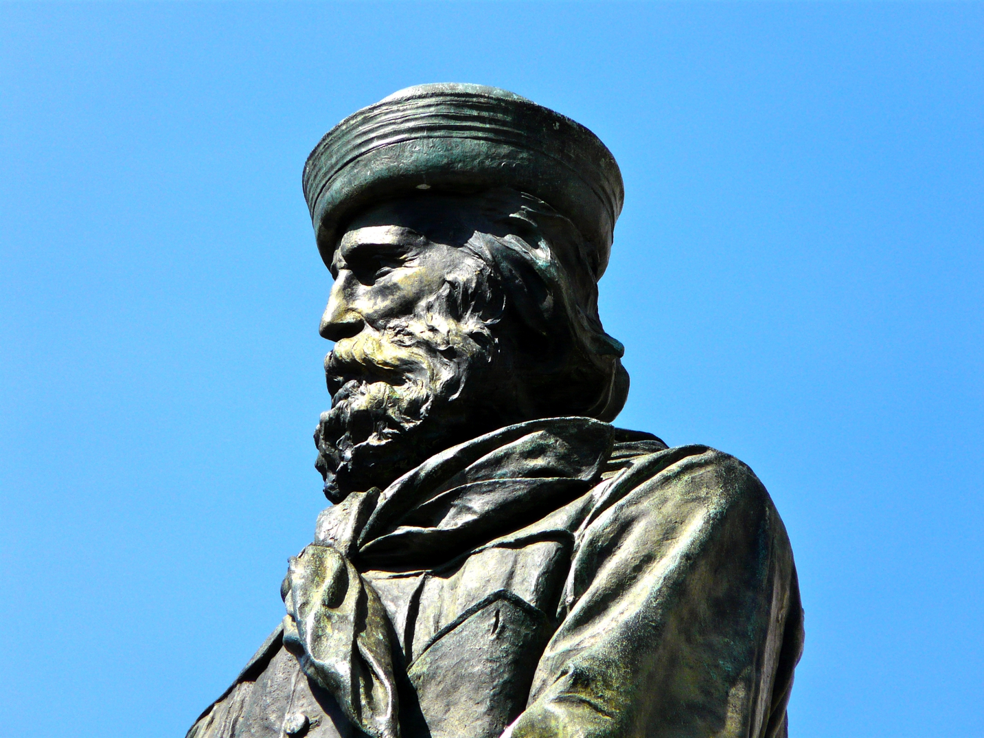 Equestrian statue of Giuseppe Garibaldi in Genoa Italy