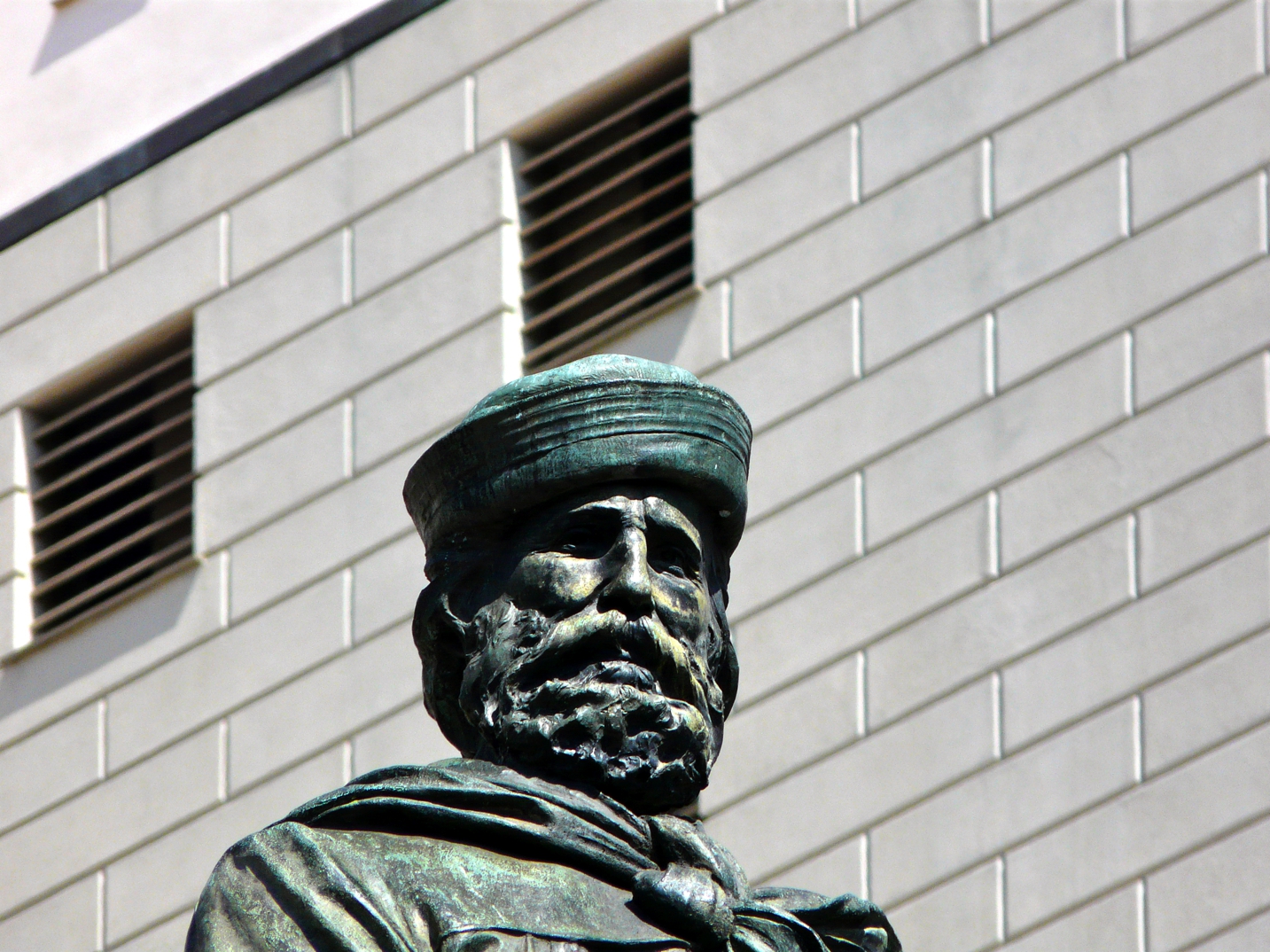 Equestrian statue of Giuseppe Garibaldi in Genoa Italy